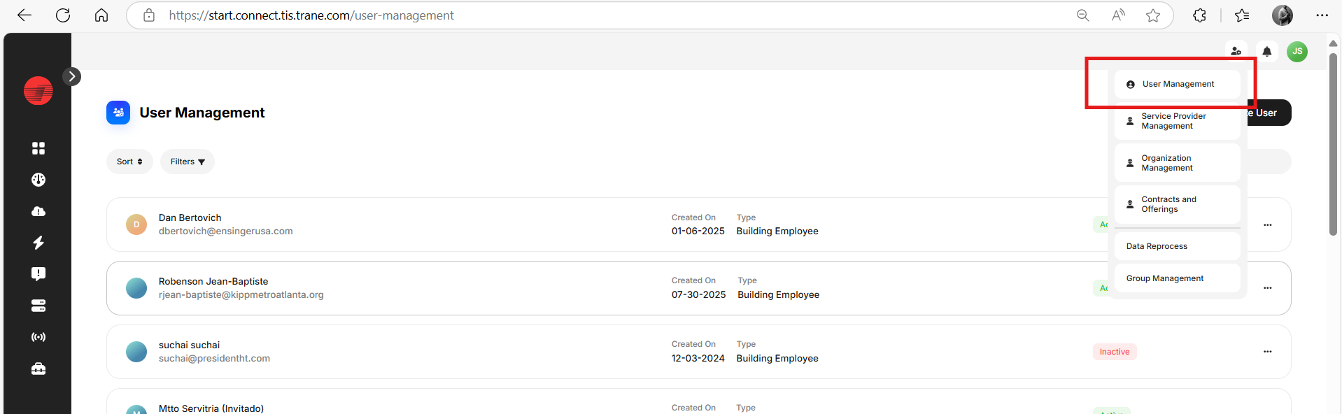 How to create a New User in Trane Connect – Trane Digital Support
